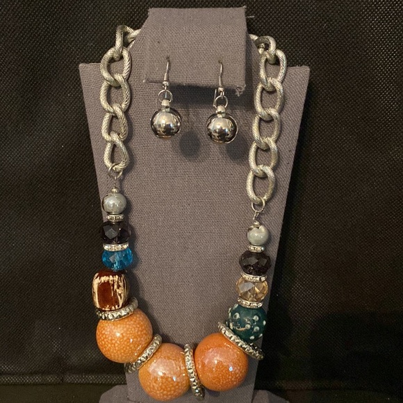 Cg Jewelry | Jewelry | Cg Marble Stones In Orange Green Clear Stone ...